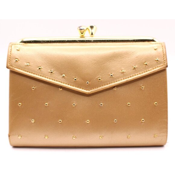 Princess Gardner | Bags | Princess Gardner Gold Leather Coin Purse ...